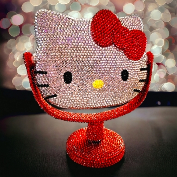 Hello Kitty | Other | Rhinestone Hello Kitty W Red Bow Makeup Table ...